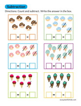 Worksheets subtraction 1st grade