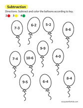 Worksheets subtraction 1st grade